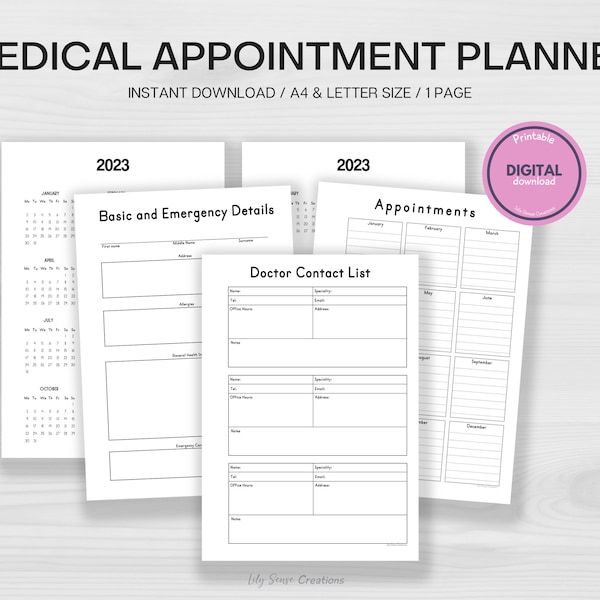 Medical Appointment List - Etsy