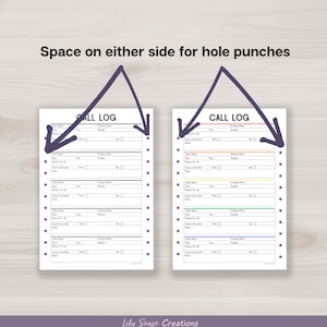Printable Call Log Template, Communication Log, Phone Call Tracker ...