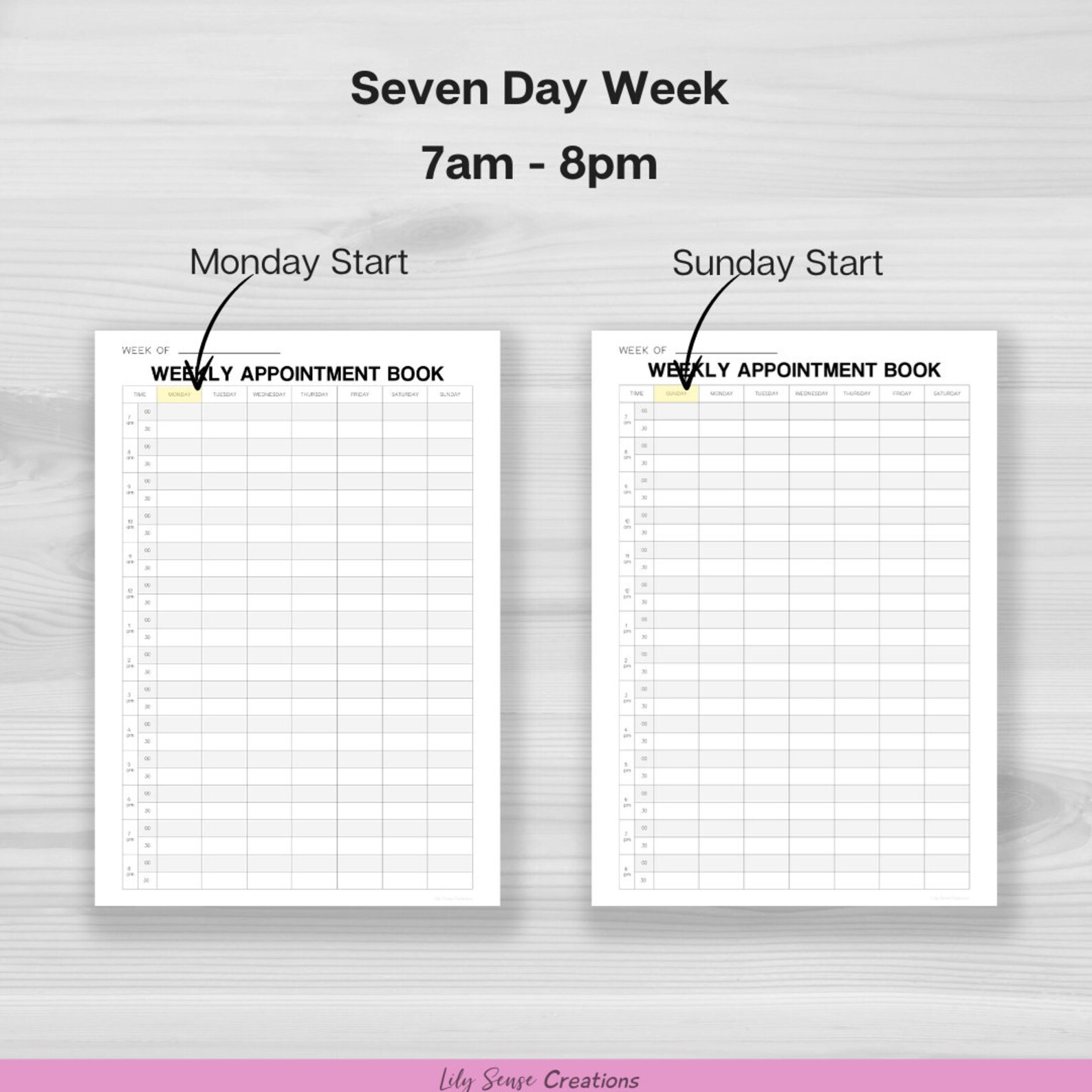 Weekly Appointment Planner Printable, Weekly Schedule Planner ...