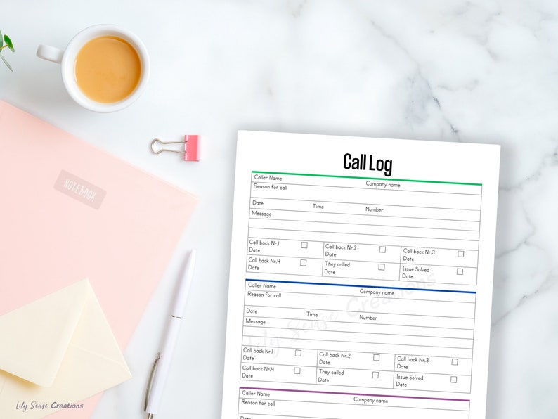 Printable Call Log Call Back Tracker Missed Call Template - Etsy