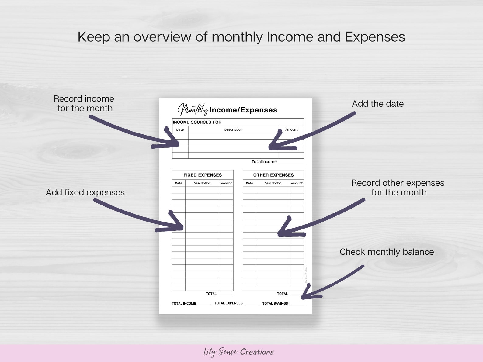 Monthly Income & Expense Tracker Printable Money Tracker - Etsy