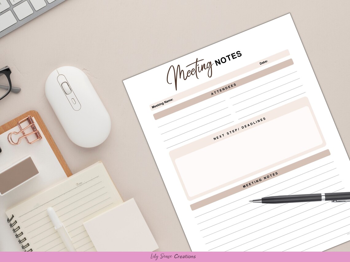 Printable Meeting Notes Template Business Meeting Agenda - Etsy
