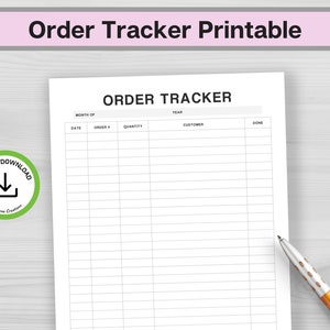Order Tracker Printable Sheet Order Tracker Planner Digital - Etsy