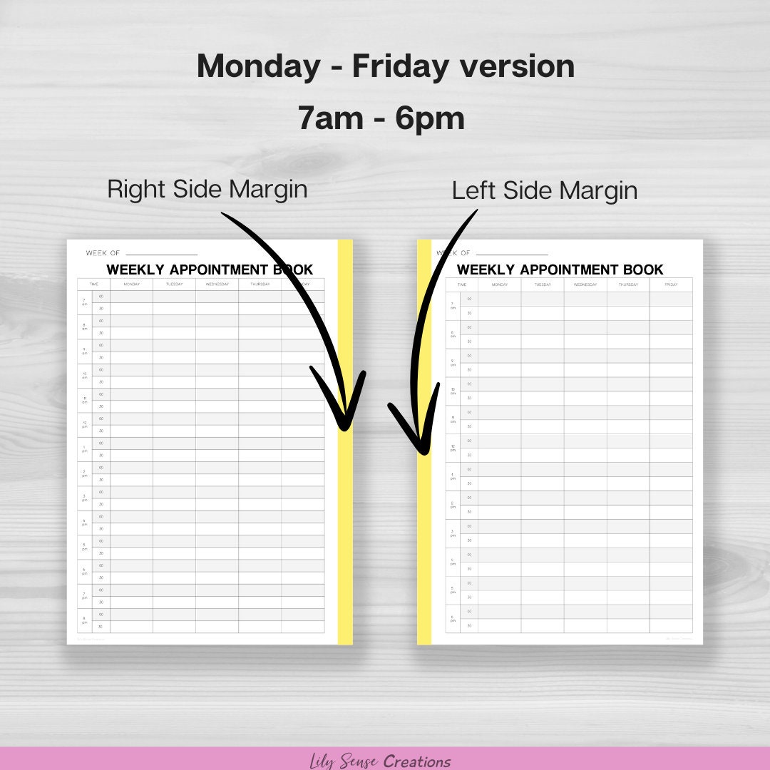 Weekly Appointment Planner Printable, Weekly Schedule Planner ...