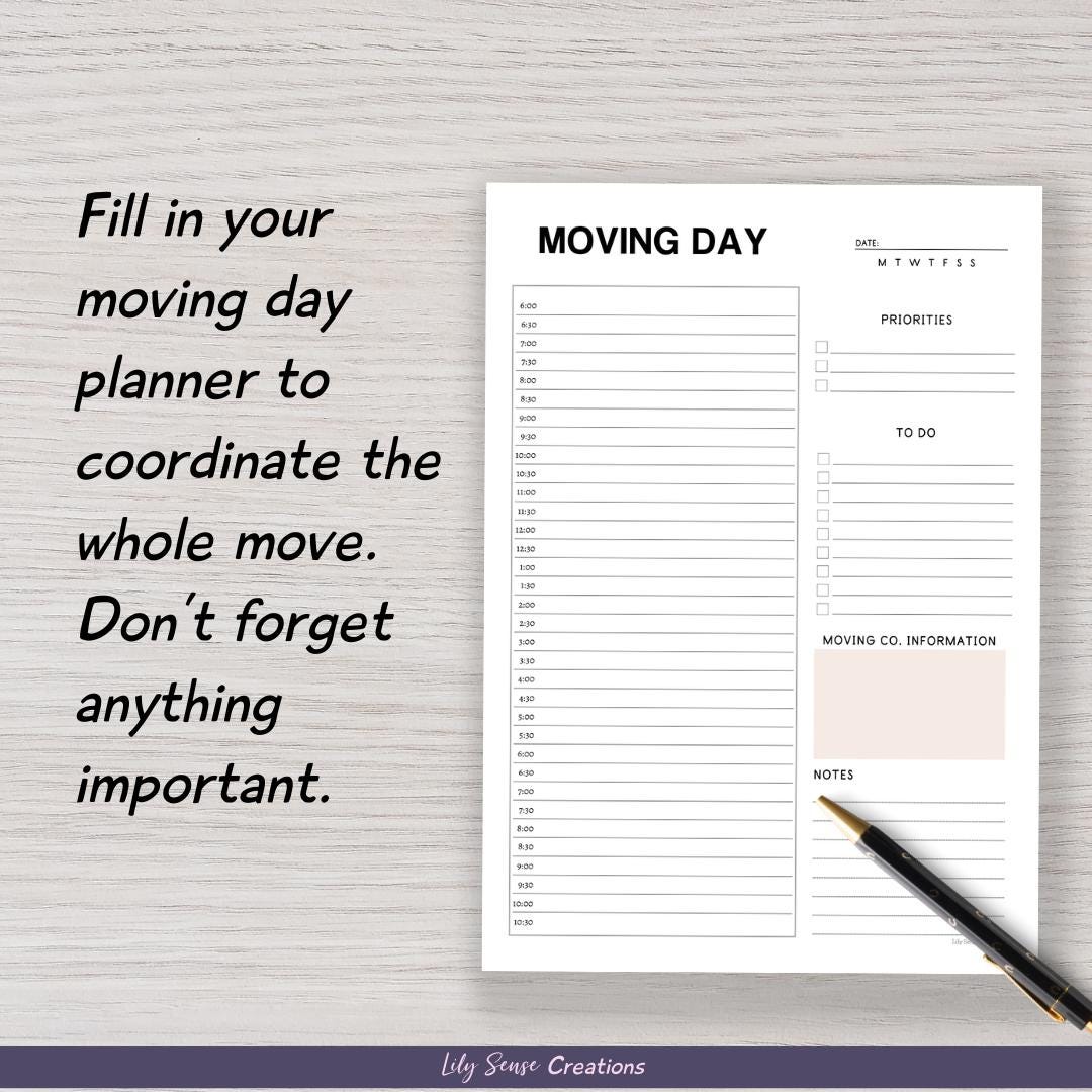 Moving Checklist Printable, Moving Planner, Moving Binder, Relocation ...