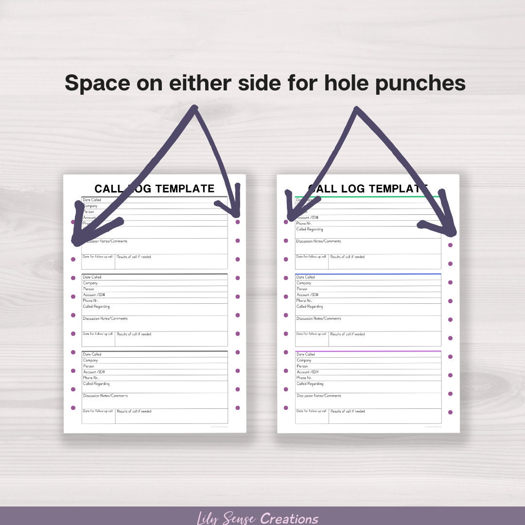 Call Log Template, Printable Communication Log, Phone Call Tracker ...