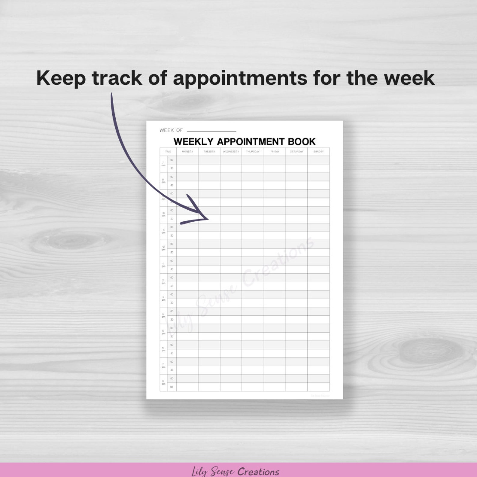 Weekly Appointment Planner Printable, Weekly Schedule Planner ...