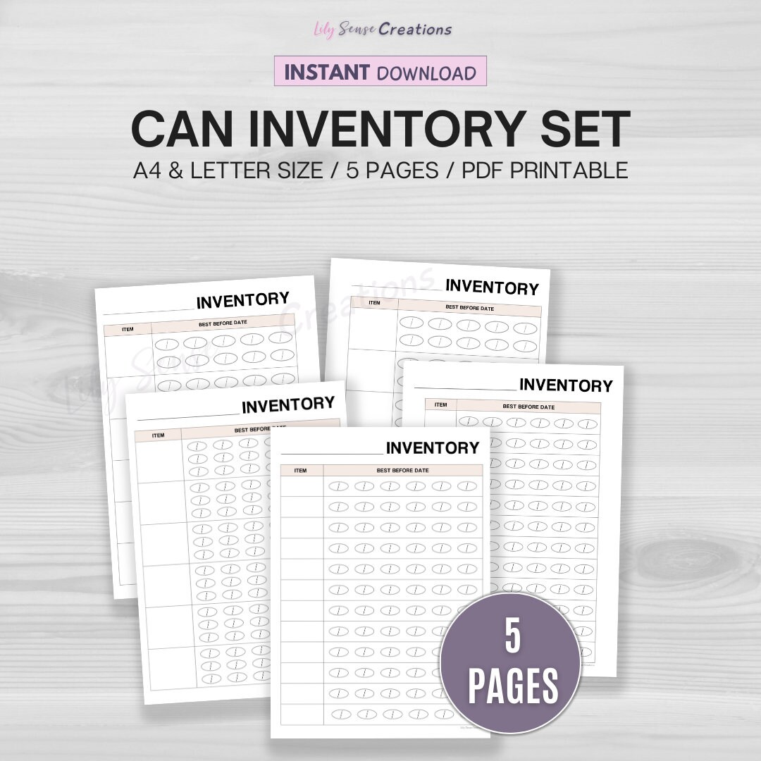 Printable Canning Inventory, Food Storage Tracker, Pantry Organization ...