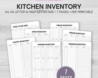 Freezer Inventory Log, PDF, Instant Download, Food Inventory, Menu ...