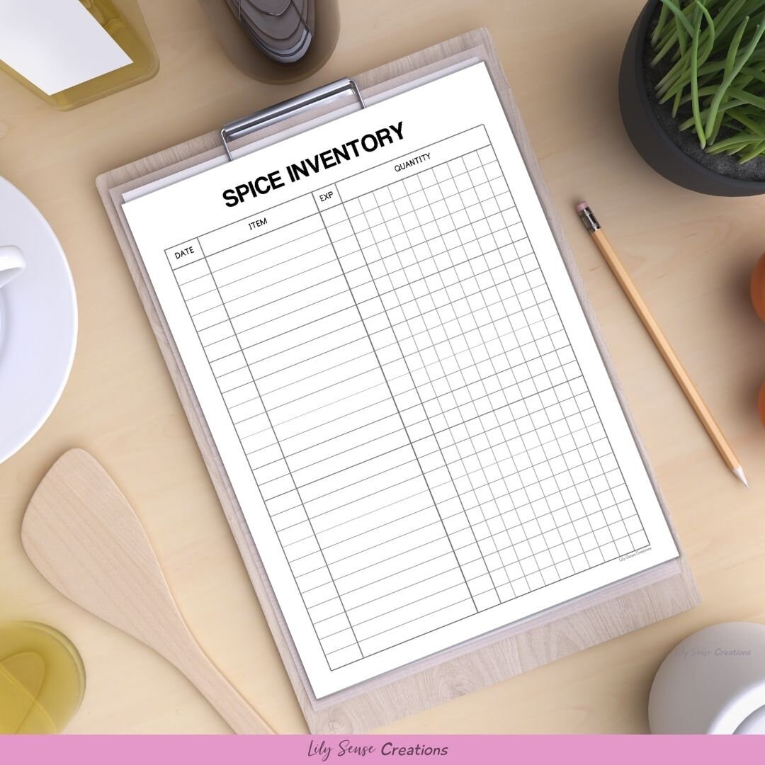 Printable Kitchen Inventory Checklist, Food Inventory, Fridge Inventory ...