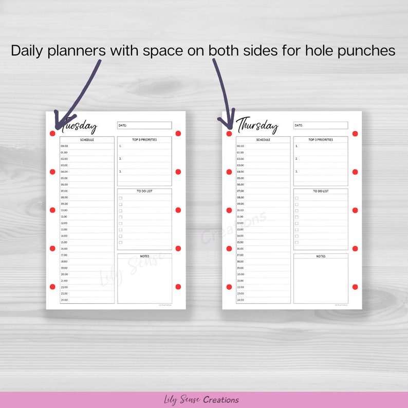 Hourly Daily Planner, Printable Weekly Schedule, Productivity Tracker ...