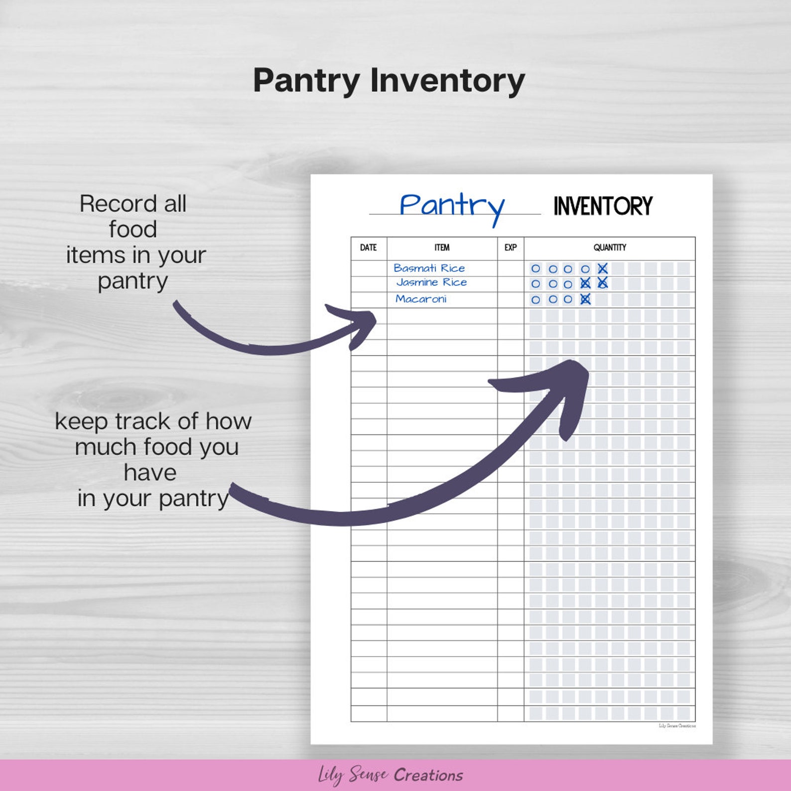 Food Inventory Printable Checklist, Kitchen Inventory, Fridge and ...