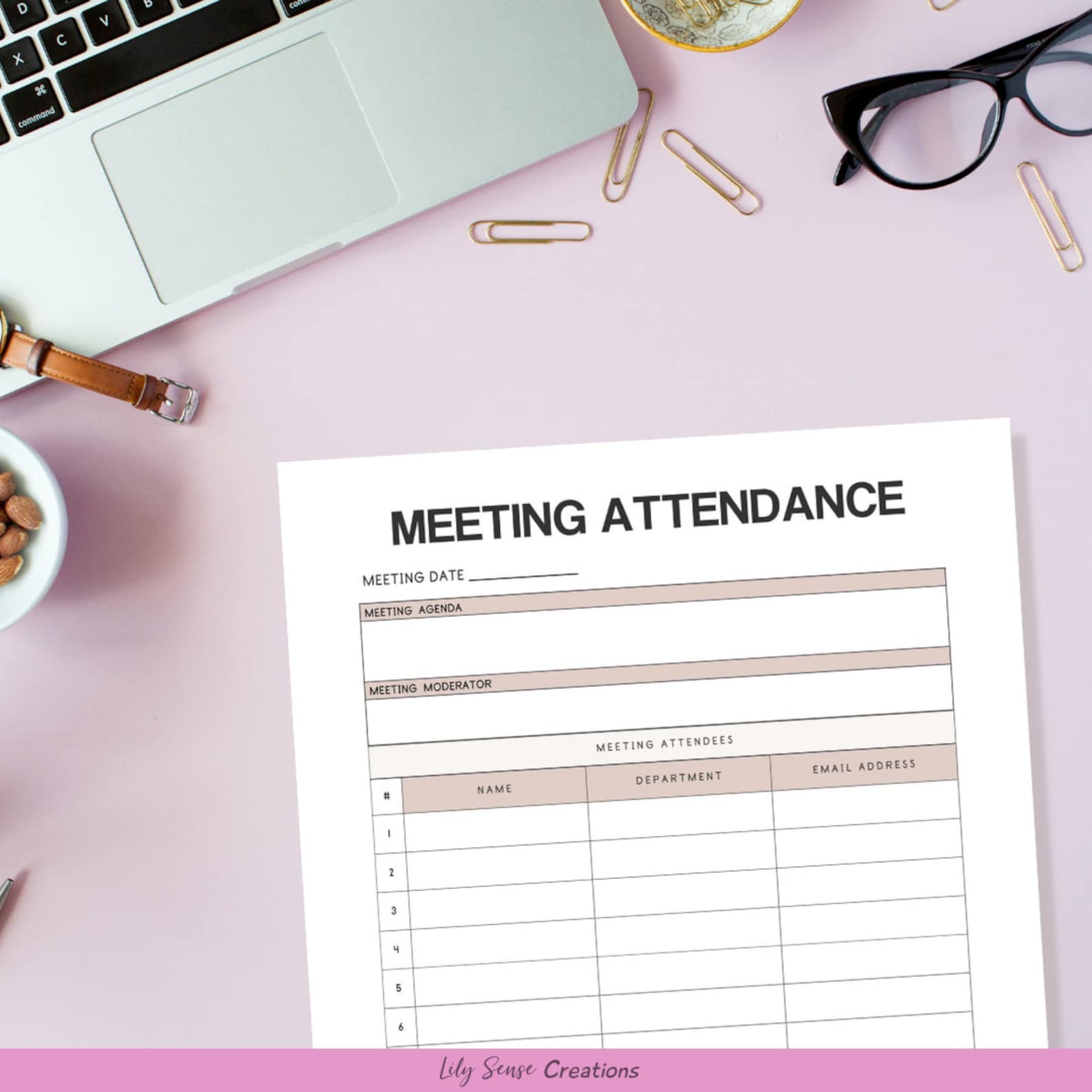 Meeting Attendance Sheet, Printable Sign up Page, Meeting Sign in ...