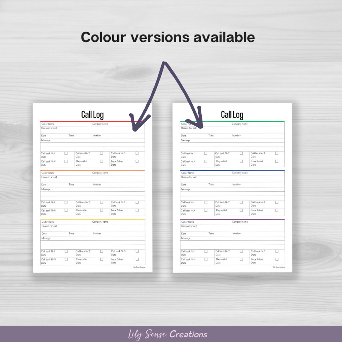 Printable Call Log, Call Back Tracker, Missed Call Template ...