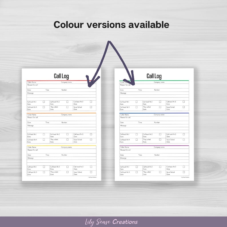 Printable Call Log, Call Back Tracker, Missed Call Template ...
