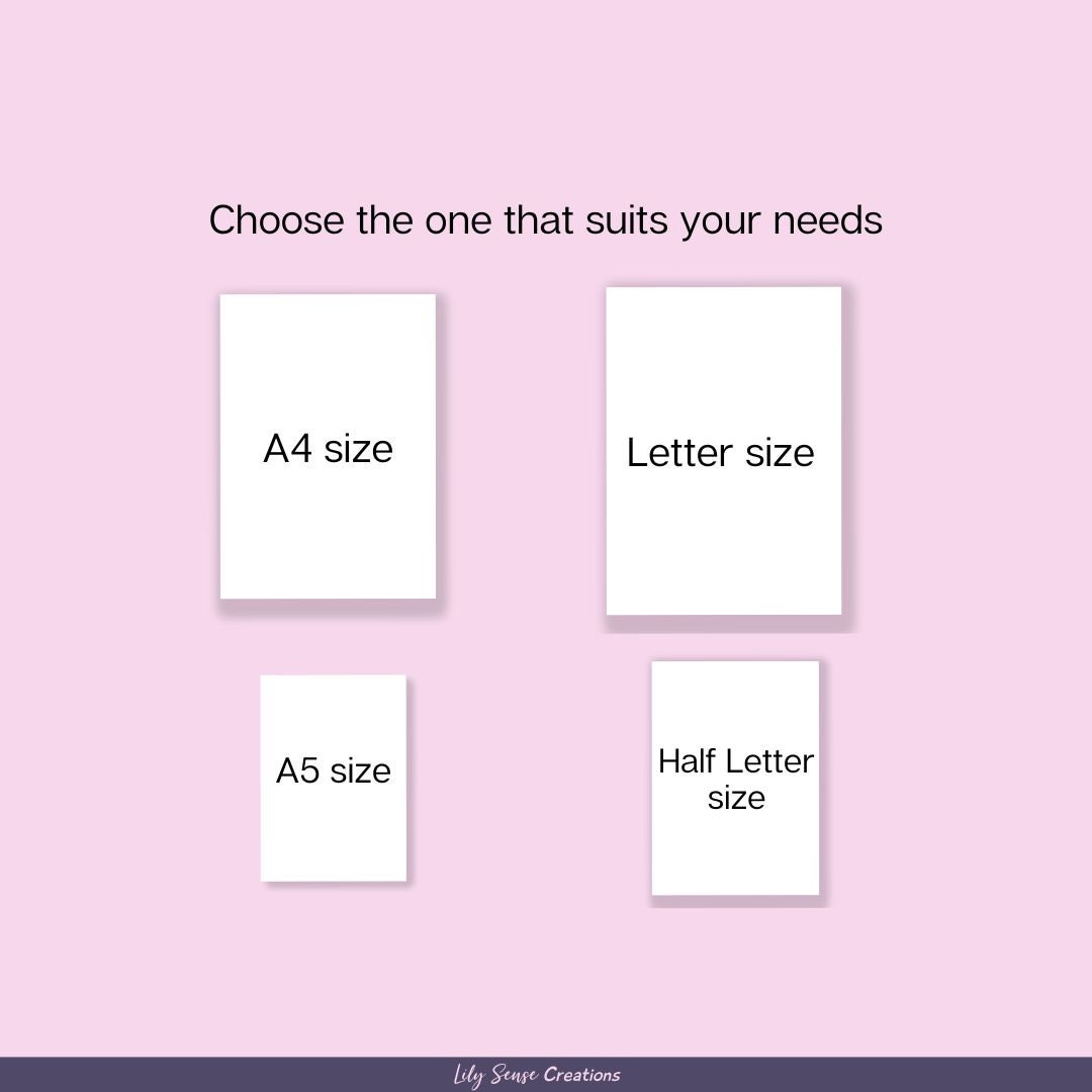 2024 Monthly Calendar Printable, Large Font Monthly Calendar, A4, A5 ...