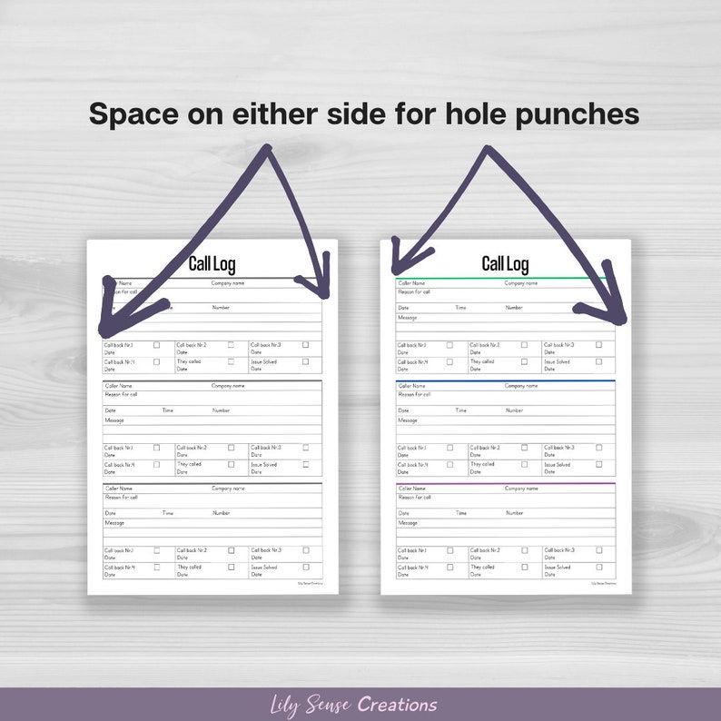 Printable Call Log, Call Back Tracker, Missed Call Template ...