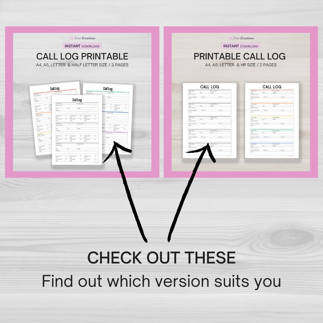 Call Log Template, Printable Communication Log, Phone Call Tracker ...
