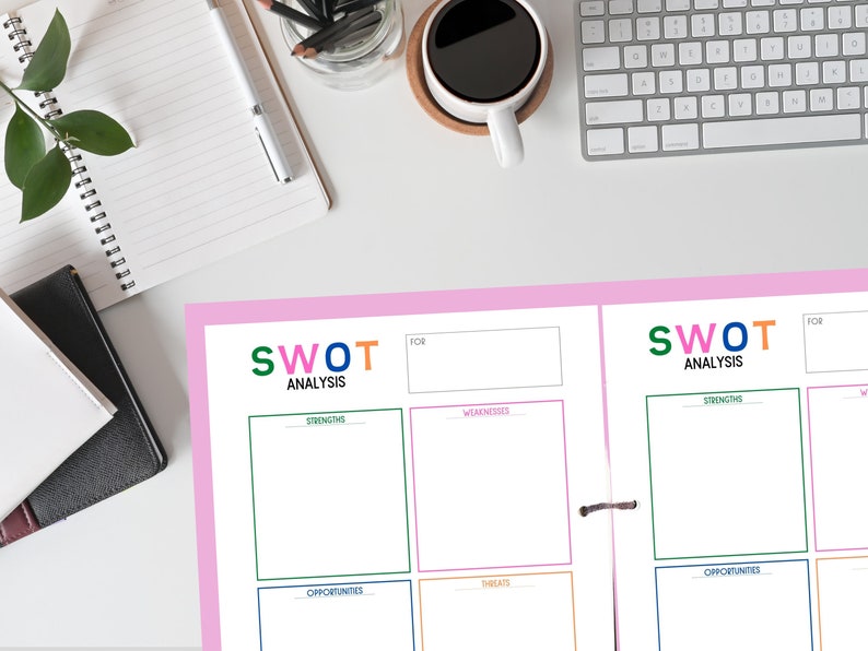 Swot Analysis Printable Page SWOT Template Worksheet A4 and - Etsy
