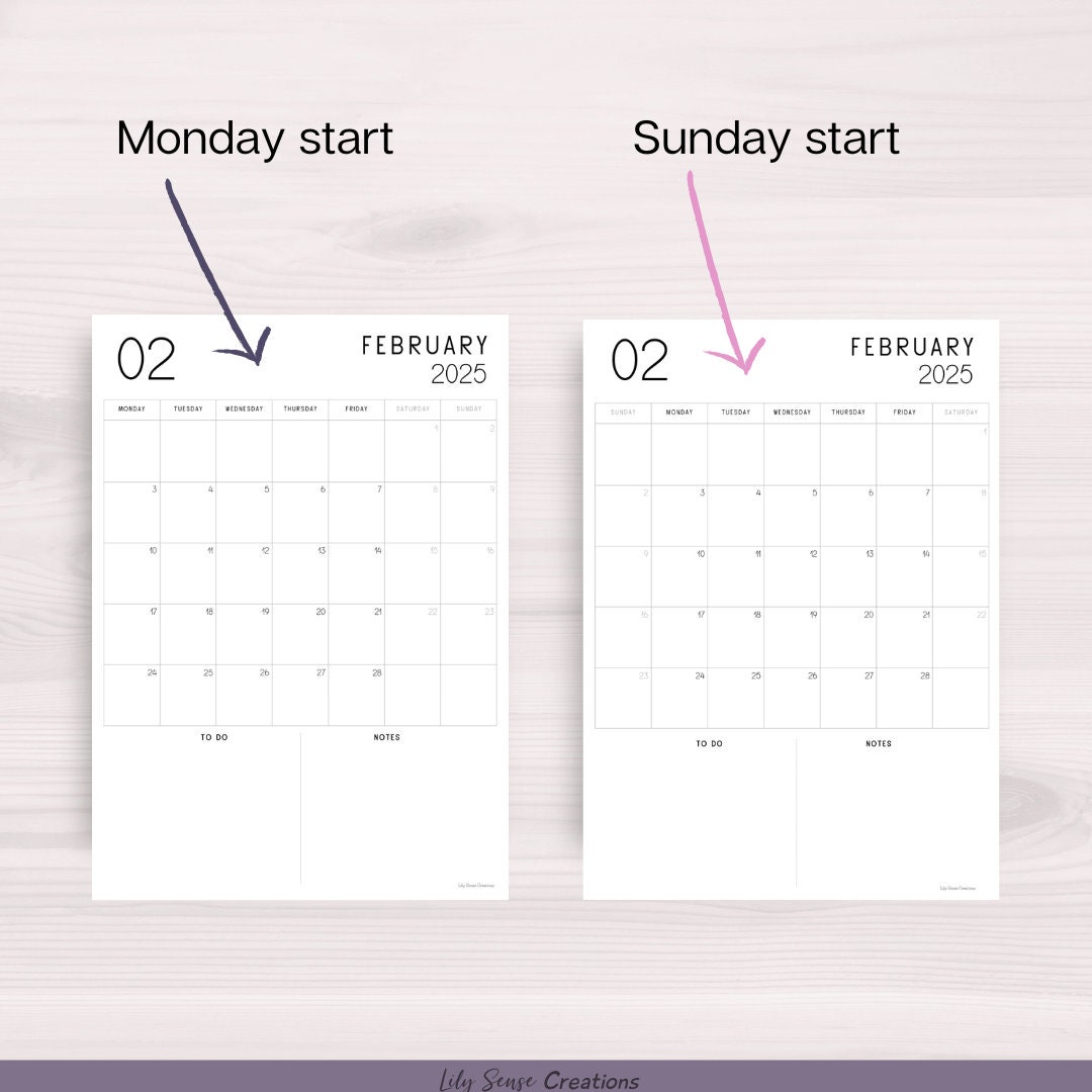 2025 Calendar Printable, Minimalist Portrait Monthly 2025 Calendar ...