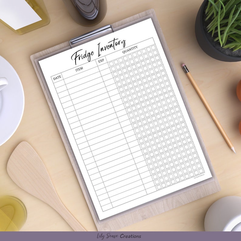 Printable Food Inventory, Kitchen Inventory, Fridge Inventory, Freezer ...