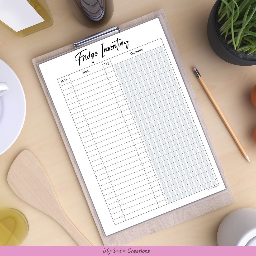Food Inventory Checklist, Kitchen Inventory, Fridge Inventory, Freezer ...