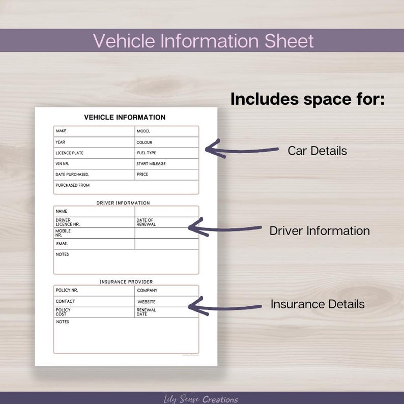 Vehicle Maintenance Log, Vehicle Maintenance Planner, Car Service ...