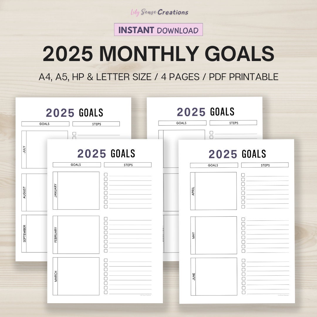 2025 Goals Tracker Printable, Stay Organized & Inspired, Crush Your ...