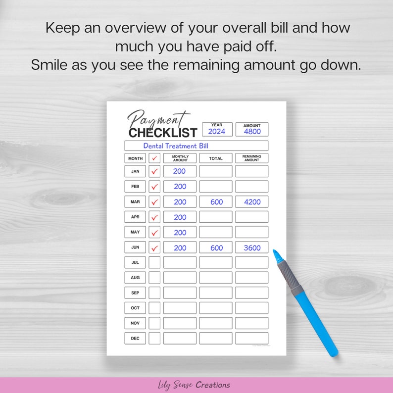 Monthly Payment Checklist, Printable Monthly Bill Tracker, Finance ...