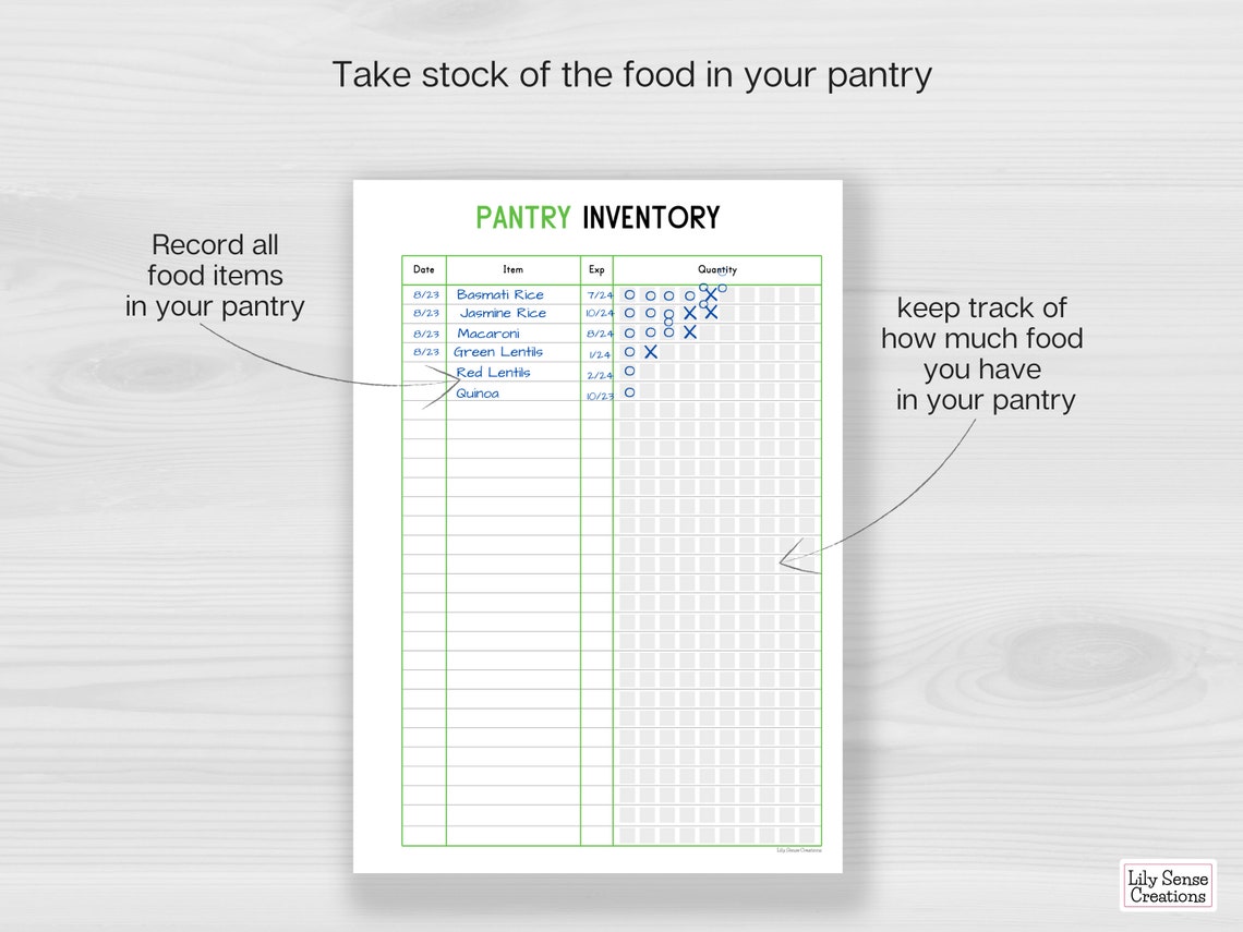 Food Inventory Tracker & Shopping List Set Fridge Inventory - Etsy