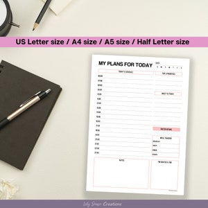 Undated Daily Printable Planner, My Plans for Today Planner Sheet ...