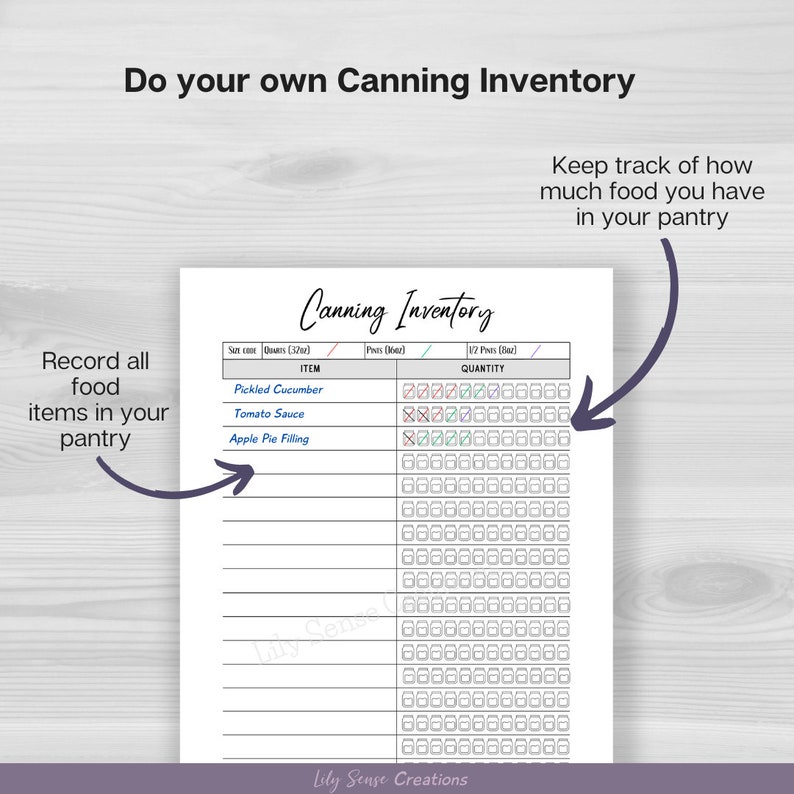 Printable Canning Inventory Planner for Long Term Food Storage, Home ...
