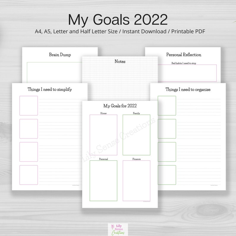 Calendars & Planners Paper & Party Supplies Goal Journal My Goals 2022 ...