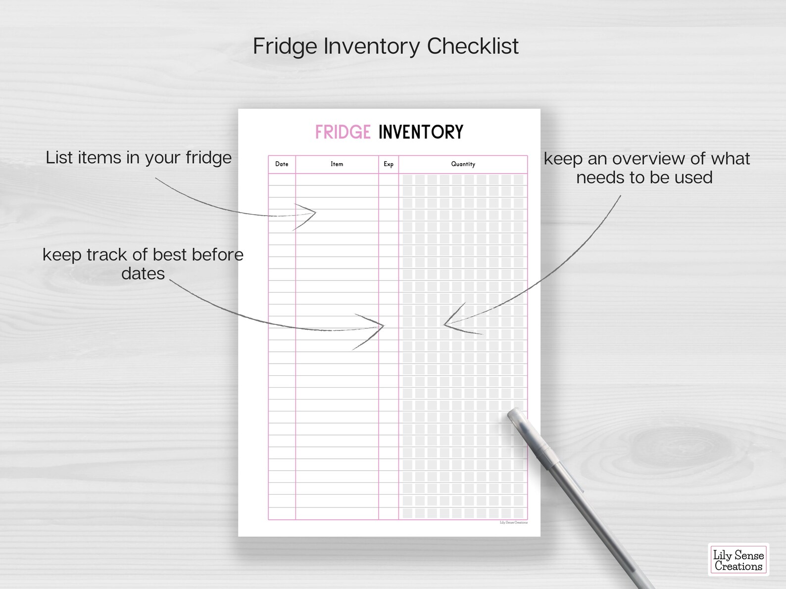 Food Inventory Tracker & Shopping List Set Fridge Inventory - Etsy