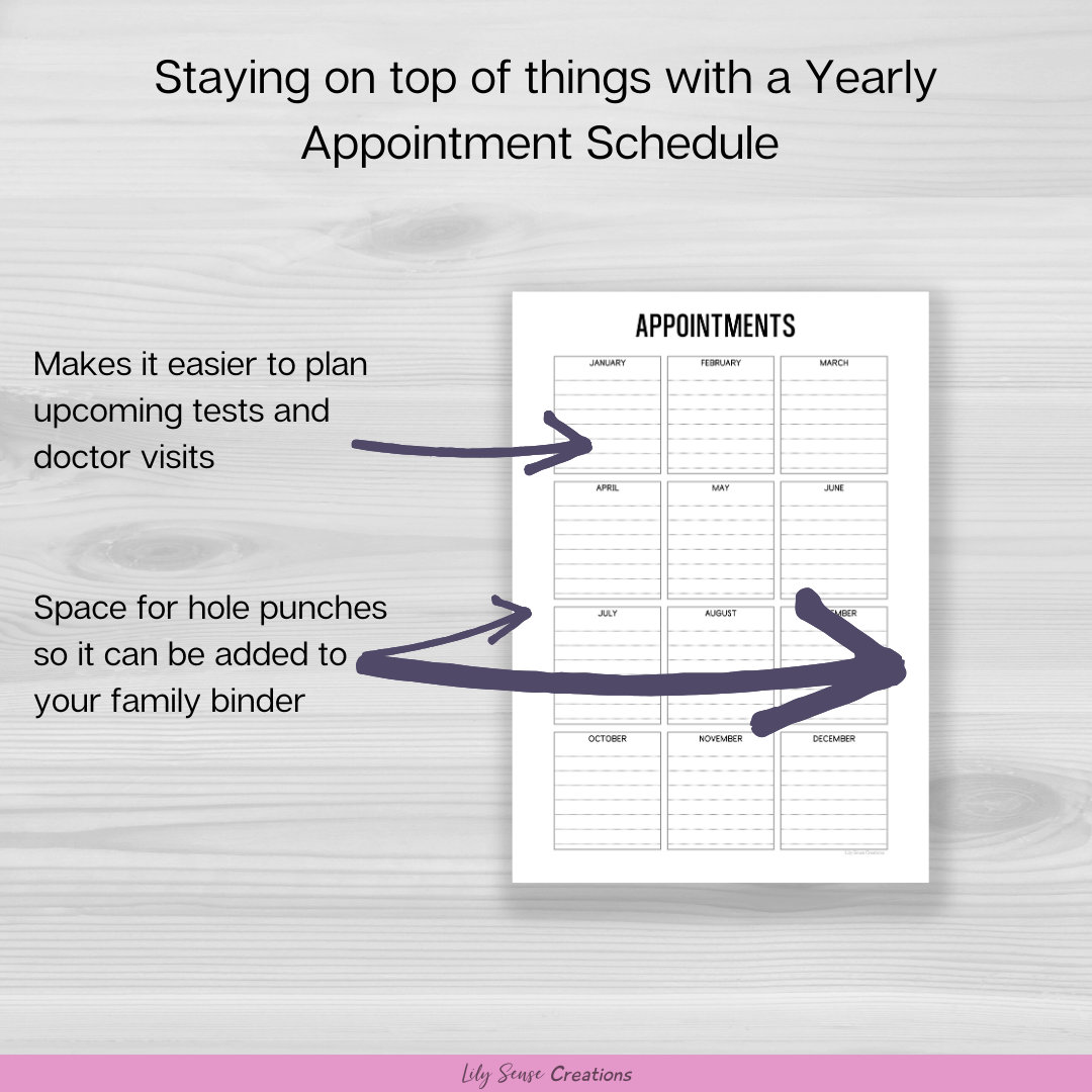 Medical Appointment Log, Printable Appointment Tracker, Doctor Contact ...