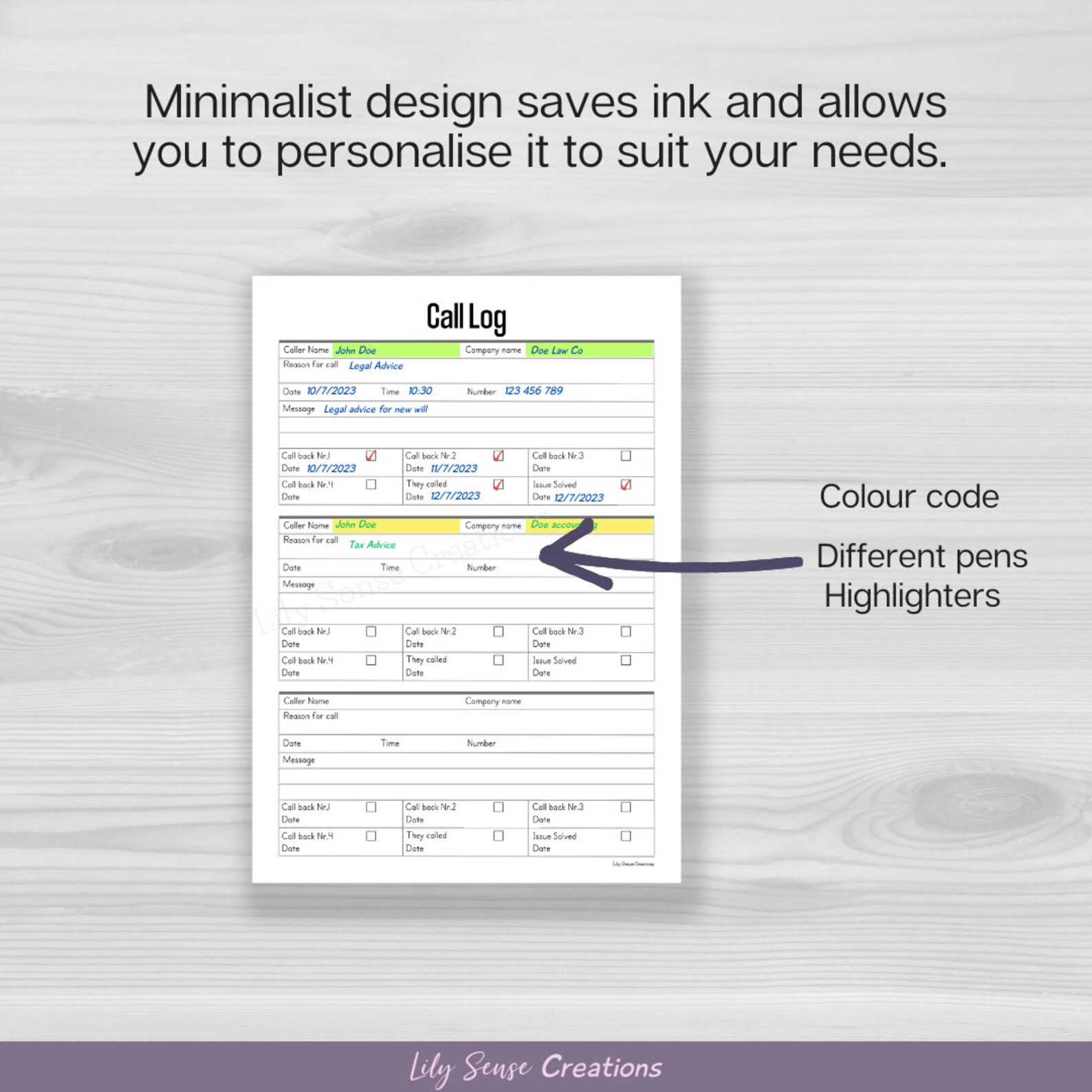 Printable Call Log, Call Back Tracker, Missed Call Template ...