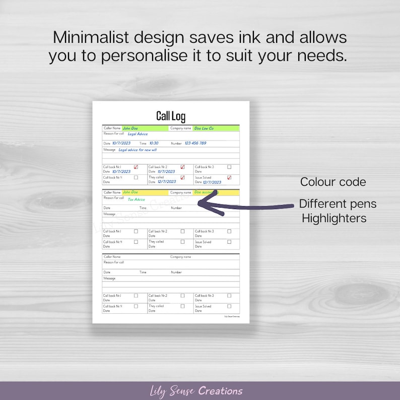 Printable Call Log, Call Back Tracker, Missed Call Template ...