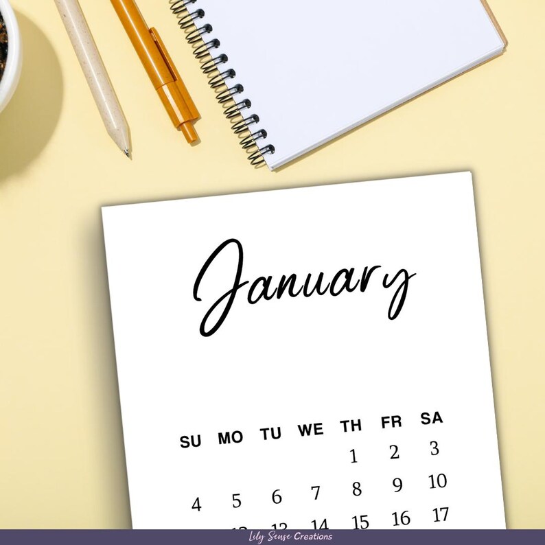 Large Font 2026 Monthly Calendar, Printable Monthly Planner, A4, A5 ...