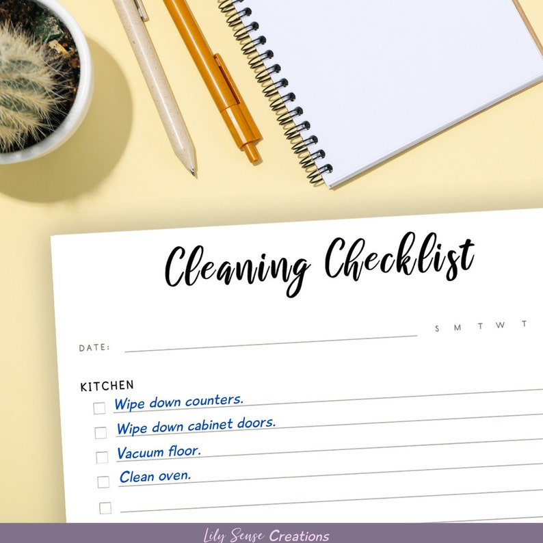 Cleaning Checklist Bundle, Printable Cleaning Schedule, Deep Cleaning ...