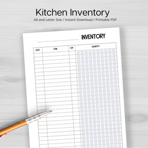 Food Inventory Printable Checklist Kitchen Inventory Fridge - Etsy