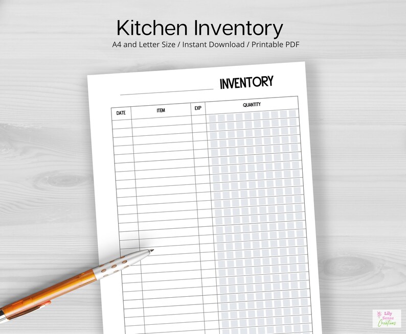 Food Inventory Printable Checklist Kitchen Inventory Fridge - Etsy
