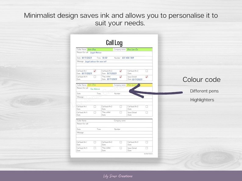 Printable Call Log Call Back Tracker Missed Call Template - Etsy
