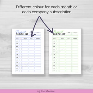 Monthly Payment Checklist, Printable Monthly Bill Tracker, Finance ...