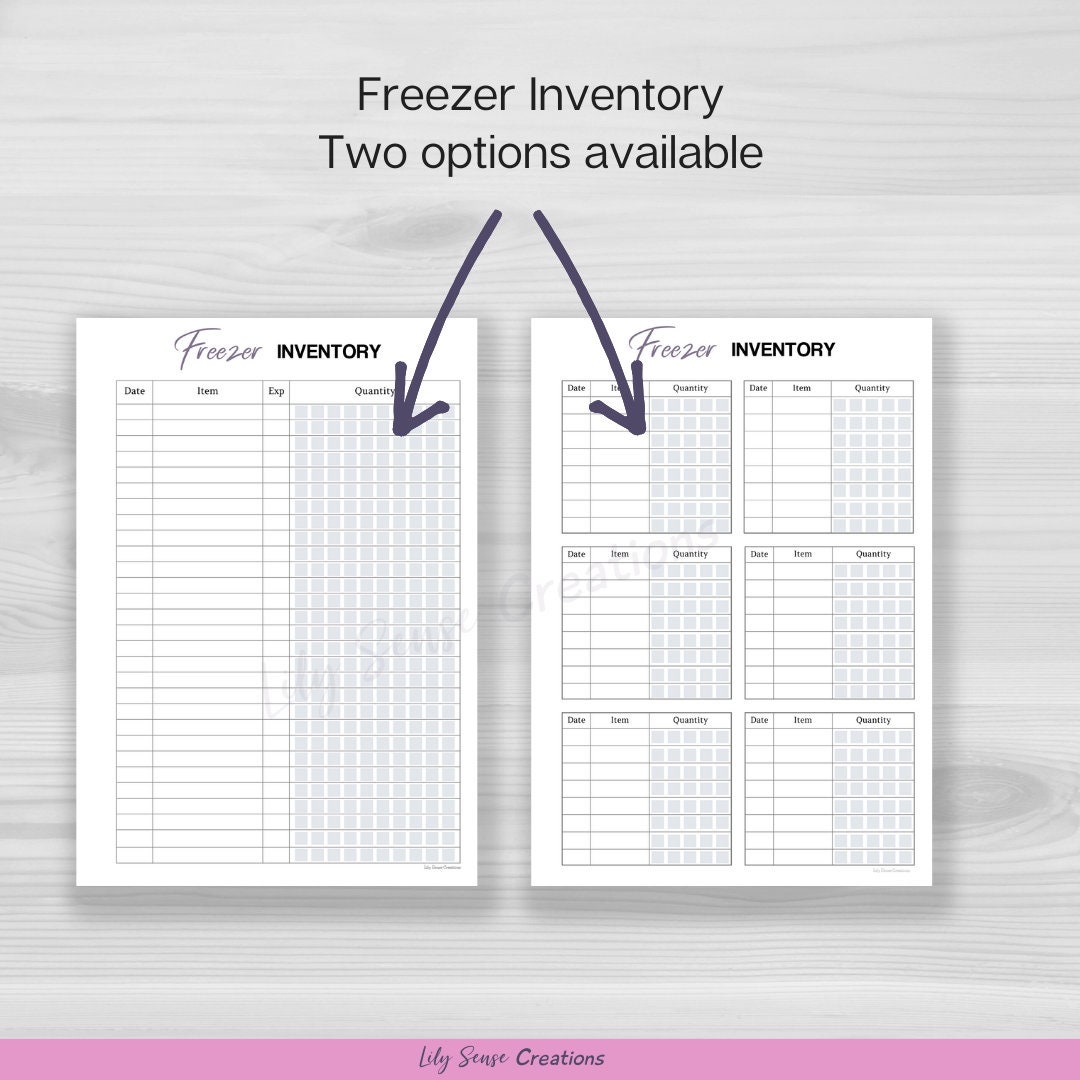 Food Inventory Tracker Set, Printable Kitchen Inventory, Meal Planning ...