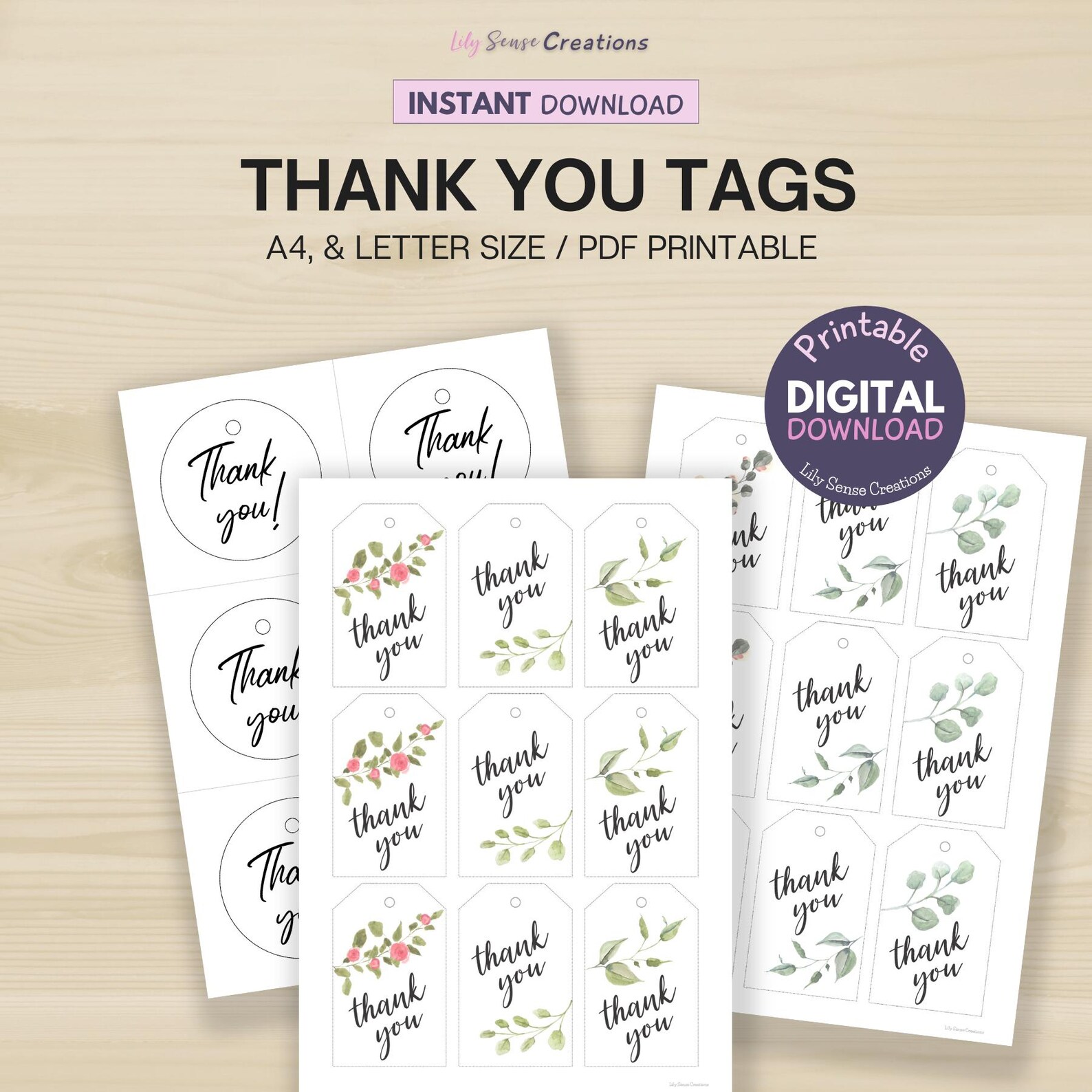 Thank You Tag Printable Template, Teacher Appreciation Tag, Wedding ...