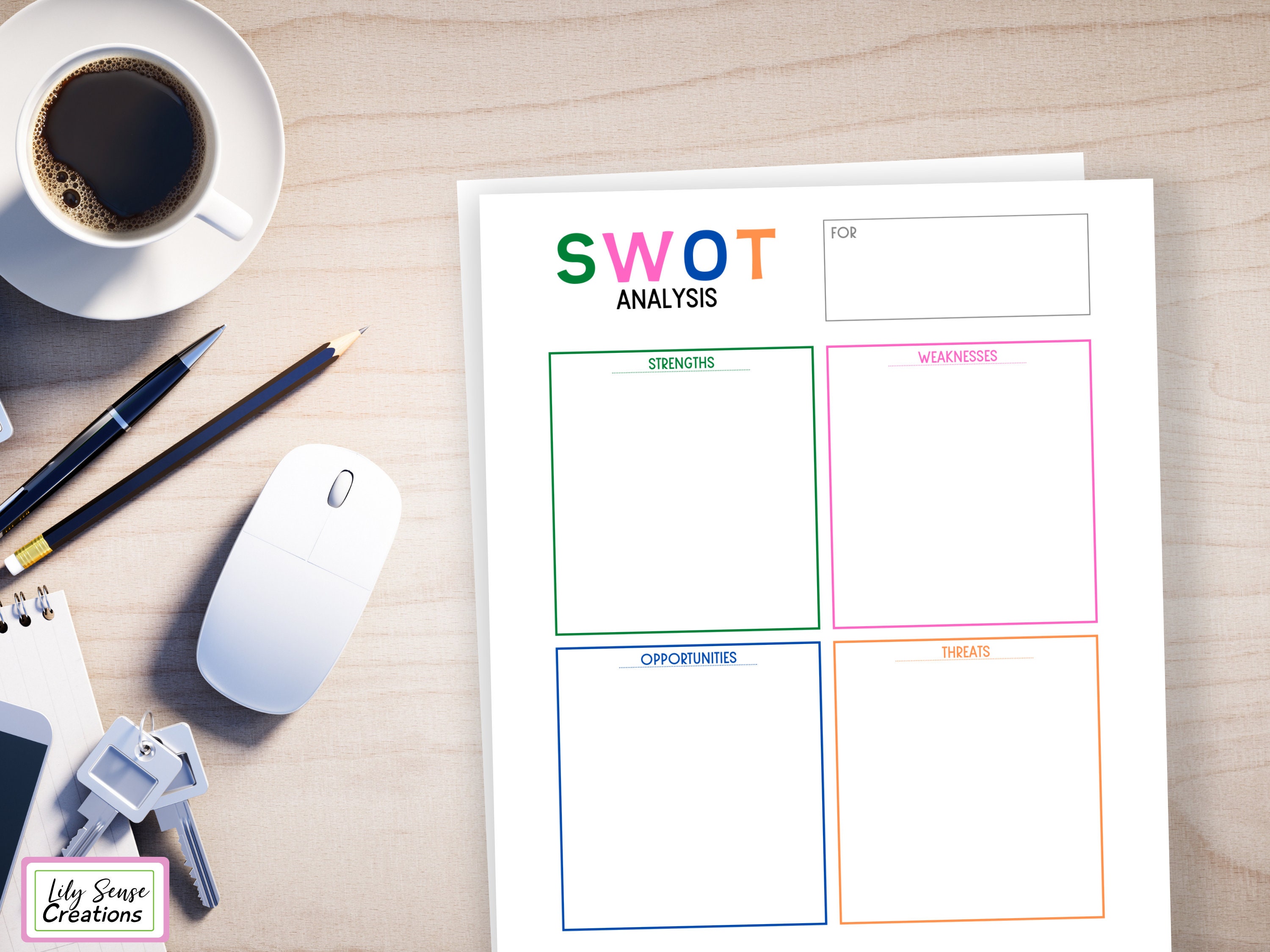 Swot Analysis Printable Page SWOT Template Worksheet A4 and - Etsy ...