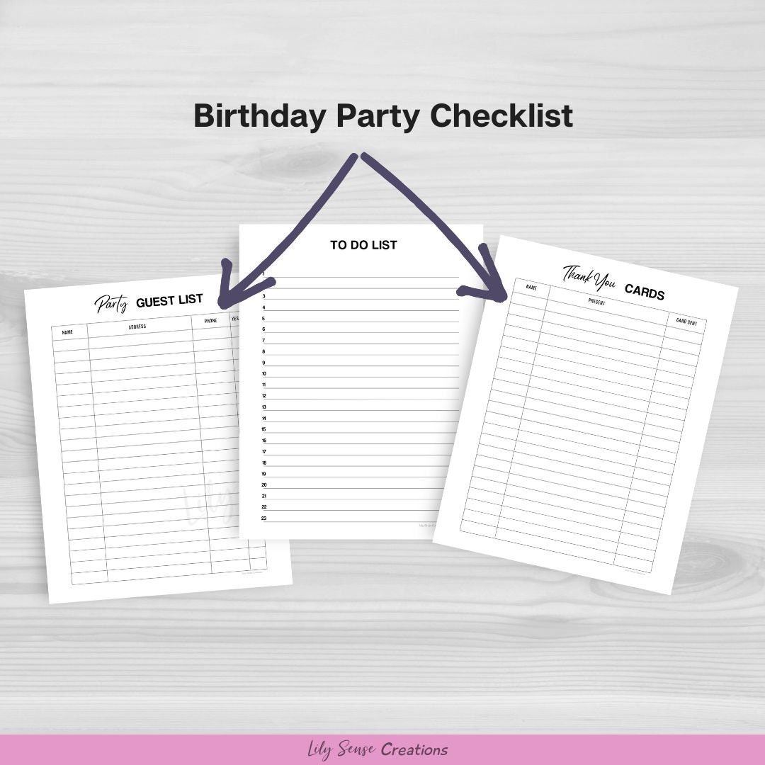 Birthday Printable Planner, Party Checklist, Event Planner, Party ...