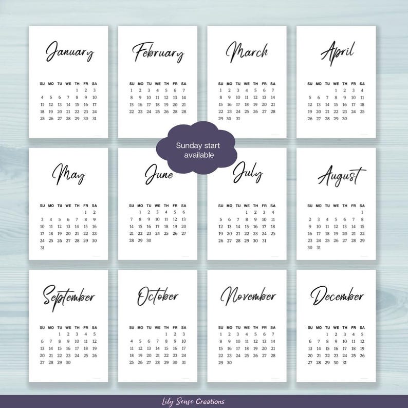 Large Font 2026 Monthly Calendar, Printable Monthly Planner, A4, A5 ...