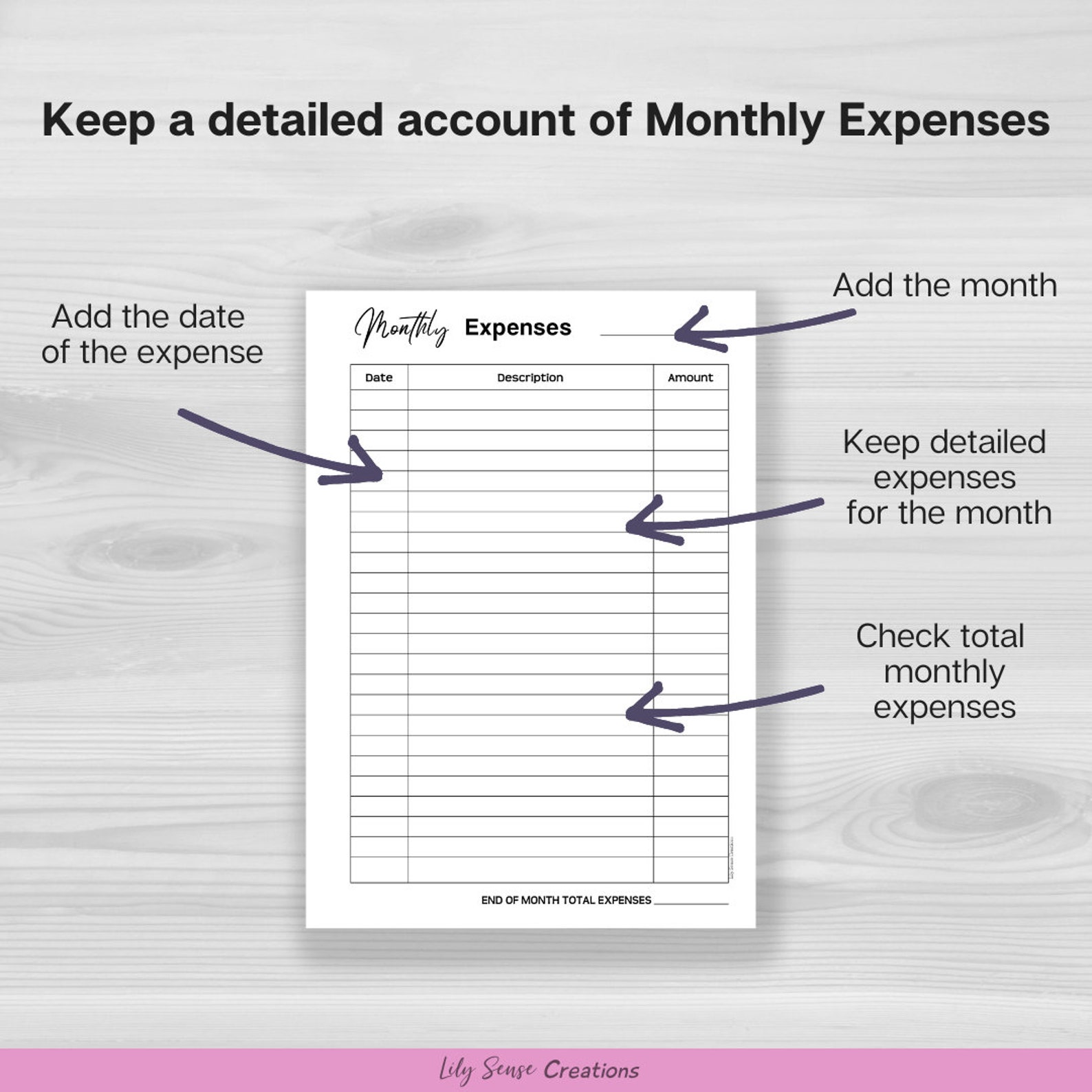 Monthly Income & Expense Tracker Printable, Money Tracker, Business ...