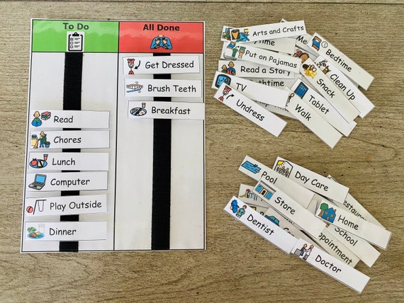 To Do All Done Visual Activity Schedule with 40 Picture Cards | Etsy